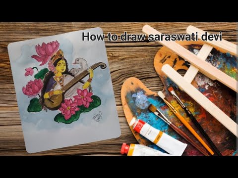 Saraswati Devi Drawing।Basant Panchami Painting।Drawing Competition # ...