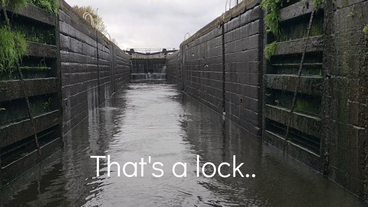 #320 Big locks on the river Calder in me little narrowboat. Helping ...