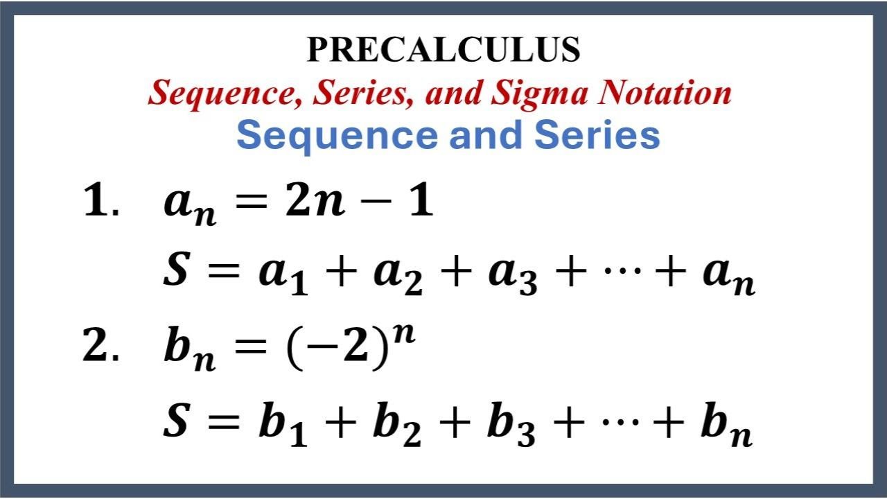 Sequence and Series: Definition and Finding the Terms and Summation # ...