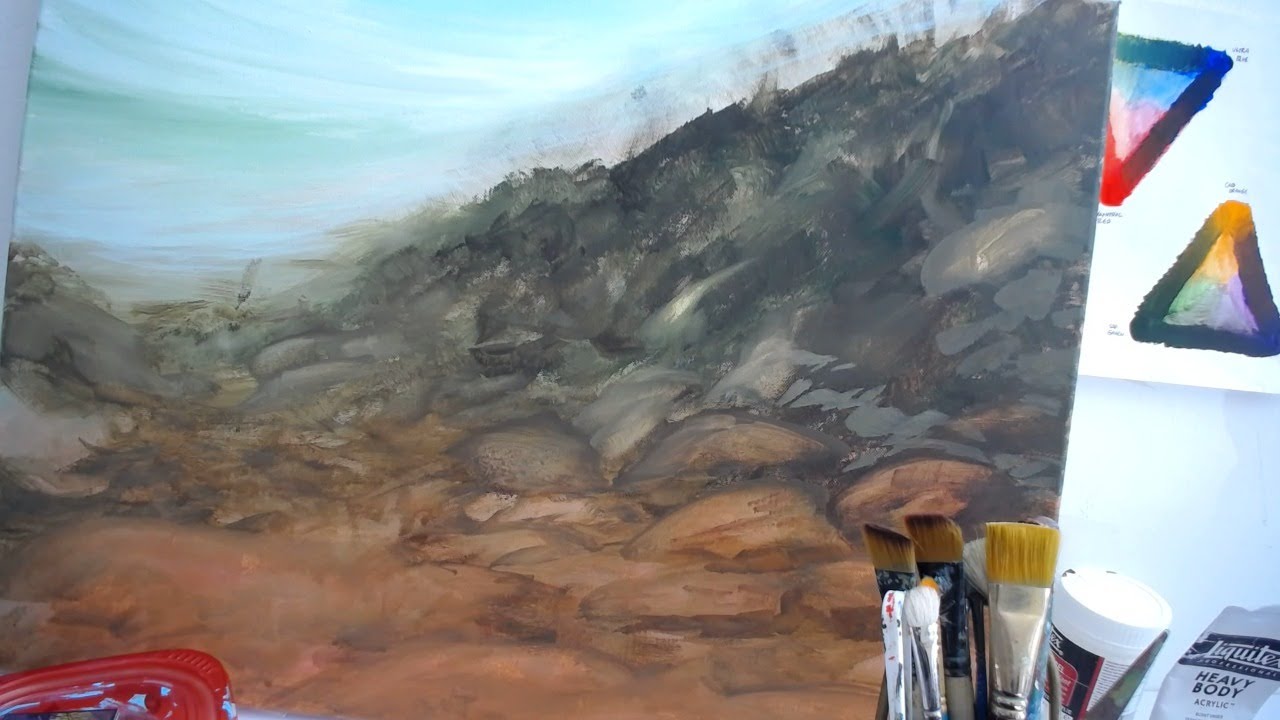 Let's Paint! Underwater River. Acrylics on Canvas. - YouTube