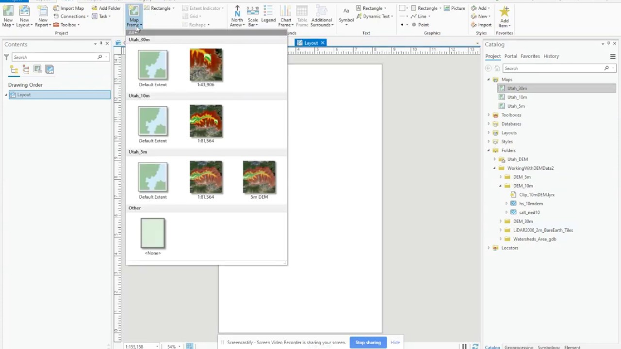 Add map frame to layout - YouTube