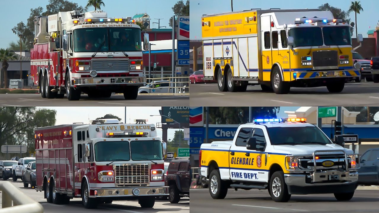 1A High Rise Fire Response PHX & Glendale Fire Dept. - YouTube
