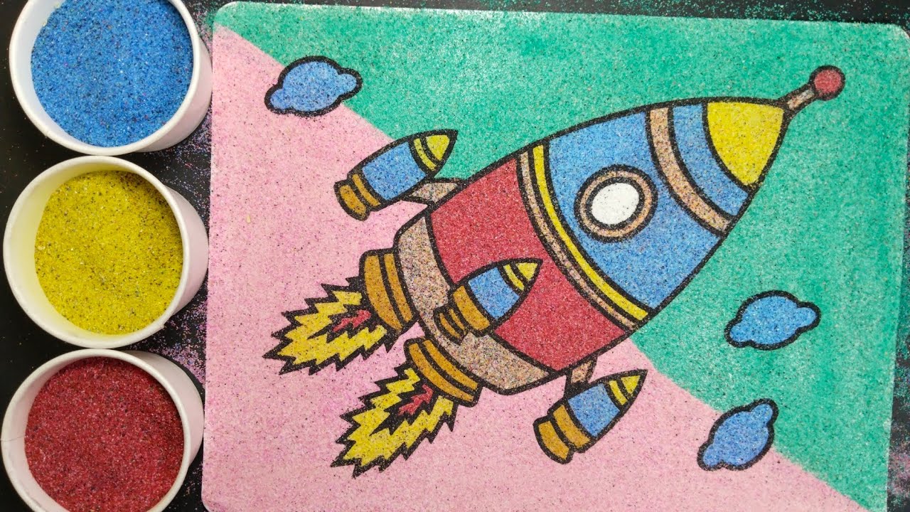 The sound of sand painting and coloring pictures | ASMR | Sand Art ...