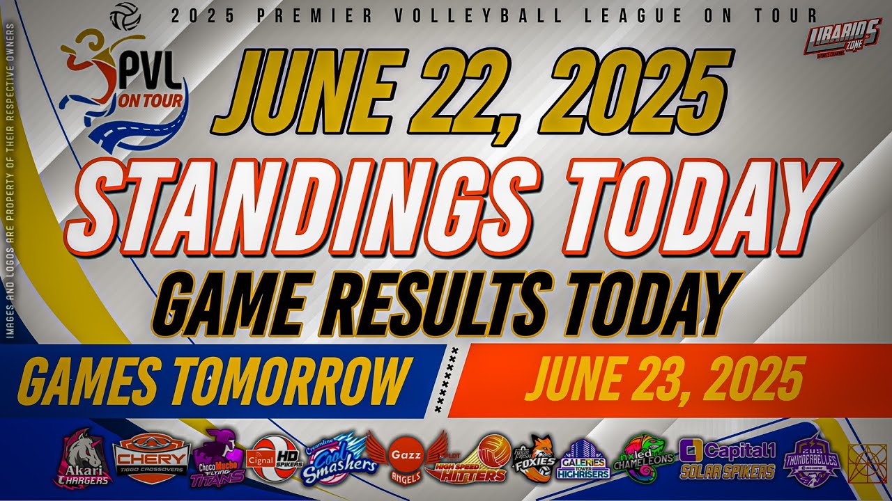 PVL STANDINGS TODAY as of JUNE 22, 2025 | GAME RESULTS TODAY GAMES ...