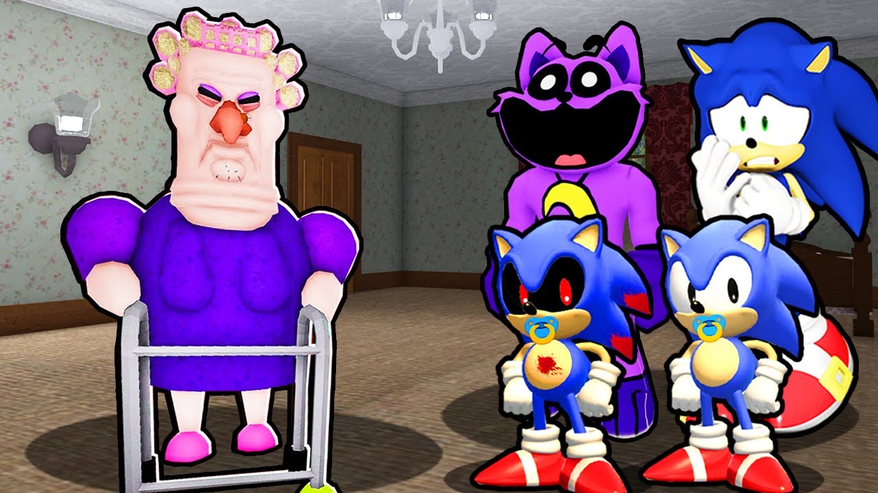 SONIC, CATNAP, BABY SONIC AND BABY SONIC.EXE VS ESCAPE GRUMPY GRAN IN ...