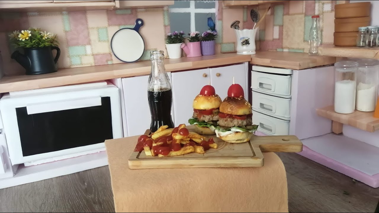 Mini Hamburger in Mini Kitchen | Mini Fast Food | Miniature Cooking ...