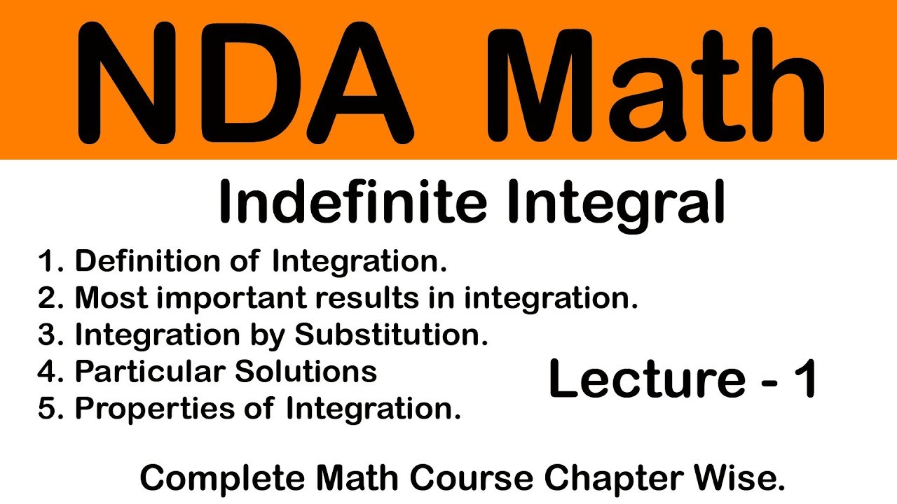 Indefinite Integral chapter for NDA || Integration for NDA || NDA math ...