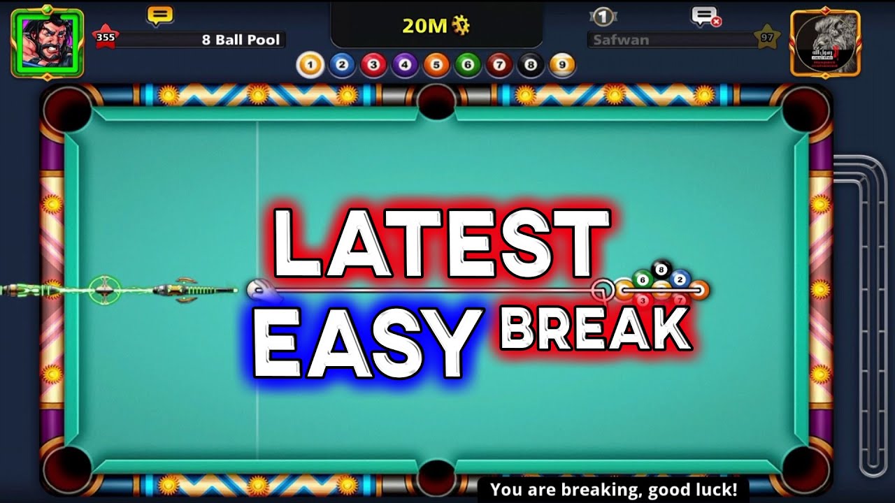Exclusive Latest Easy Break Win Trick 8 ball pool 9 ball 1 shot win🔥 ...