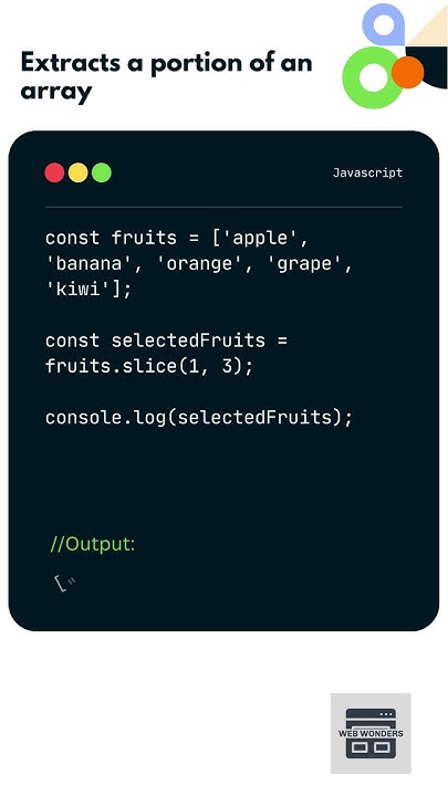 JavaScript: Slice Function - To extract a portion from an Array #programming #javascript #coding ...