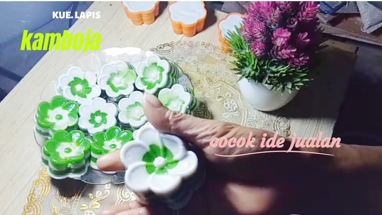 KUE LAPIS KAMBOJA KEKINIAN #kuetradisional #kuelapistepungberas ...