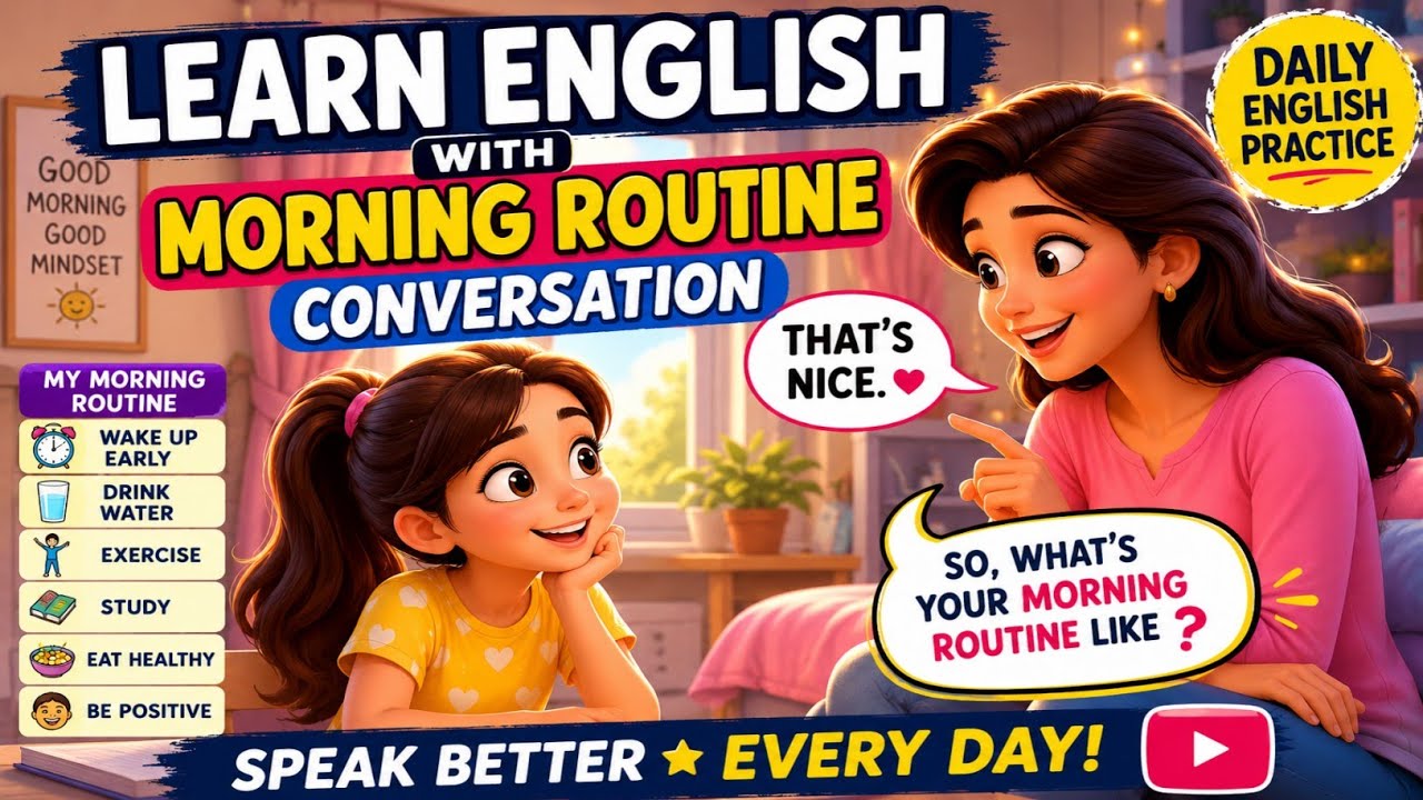 Learn English with Morning Routine Conversation | Daily English ...