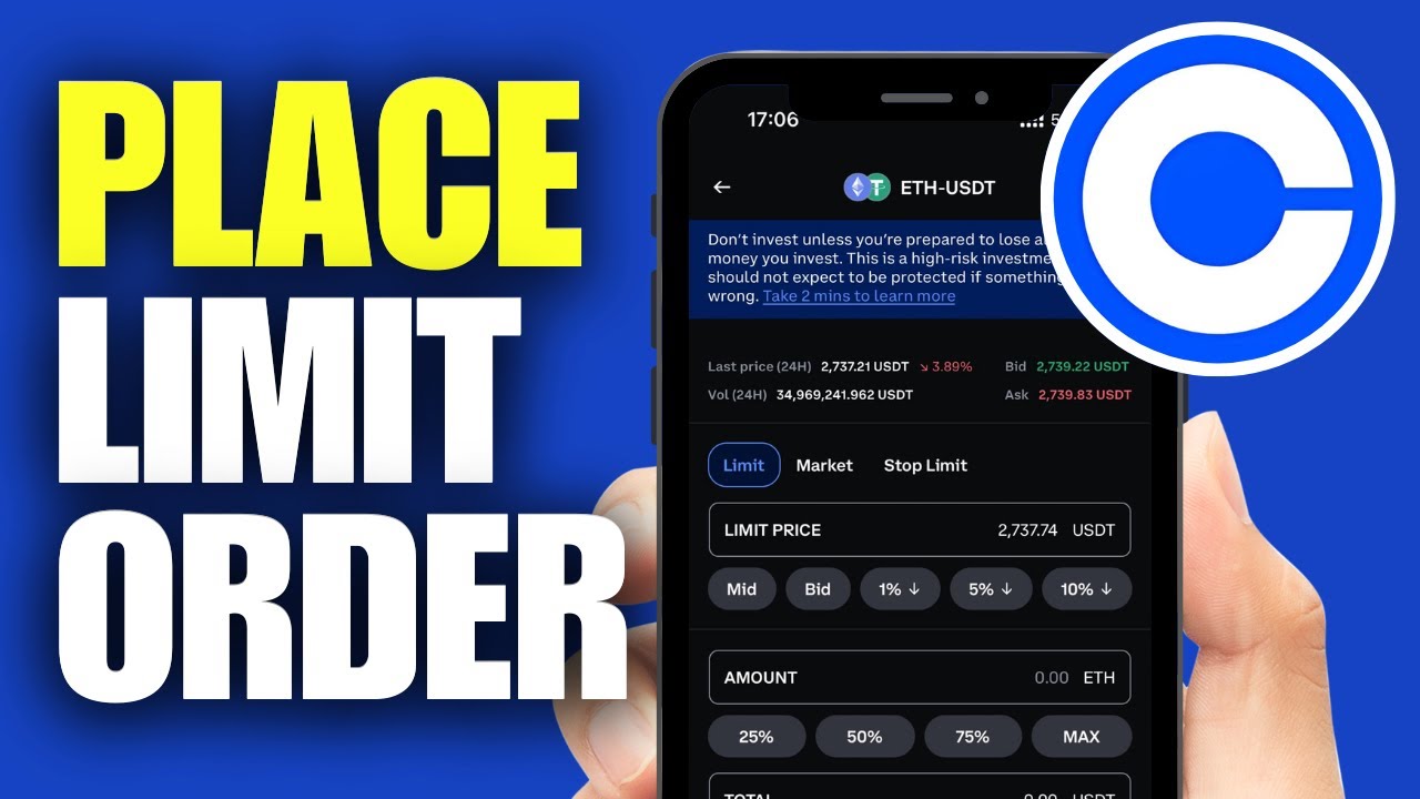 How To Place a Limit Order in Coinbase App - YouTube