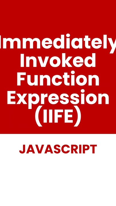 IIFE in JavaScript - YouTube