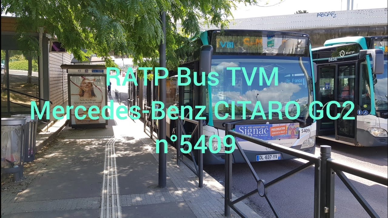 RATP: Bus TVM Mercedes-Benz CITARO GC2 n°5409 [Voyage Complet] - YouTube