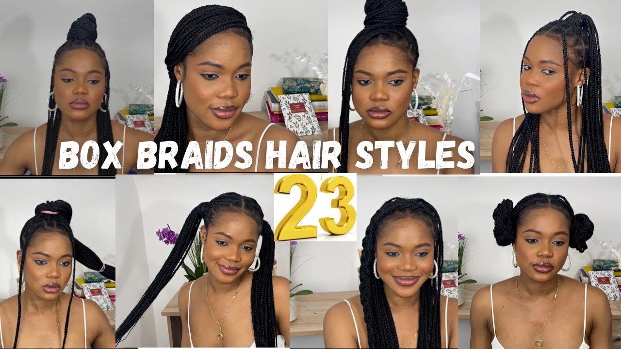 23 Box Braids Hair Styles ( How to style your box braids DIY) # ...