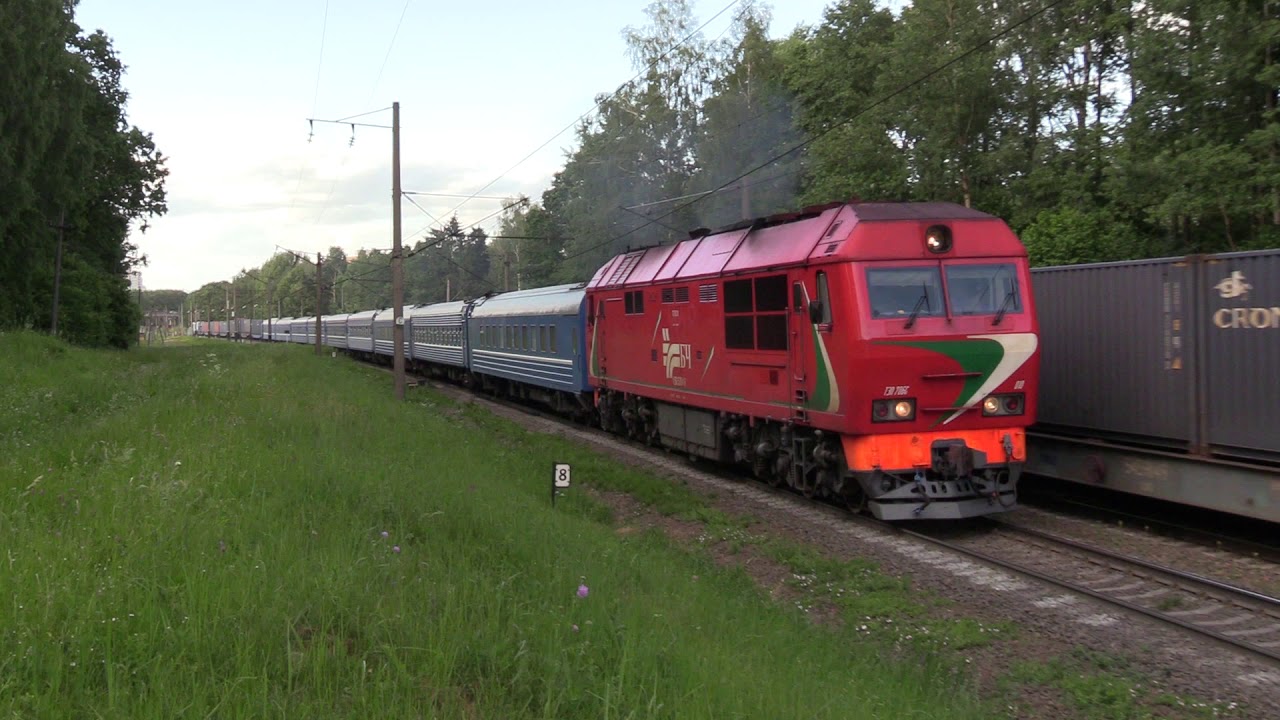 Тепловоз ТЭП70БС-010 на о.п. Роща / TEP70BS-010 at Roshcha stop - YouTube