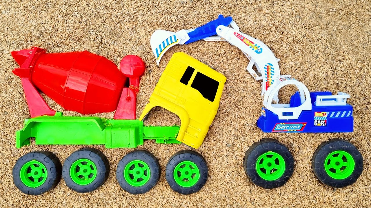 Mencari dan Merakit Mobil Mobilan Truk Molen Besar, Beko Excavator ...