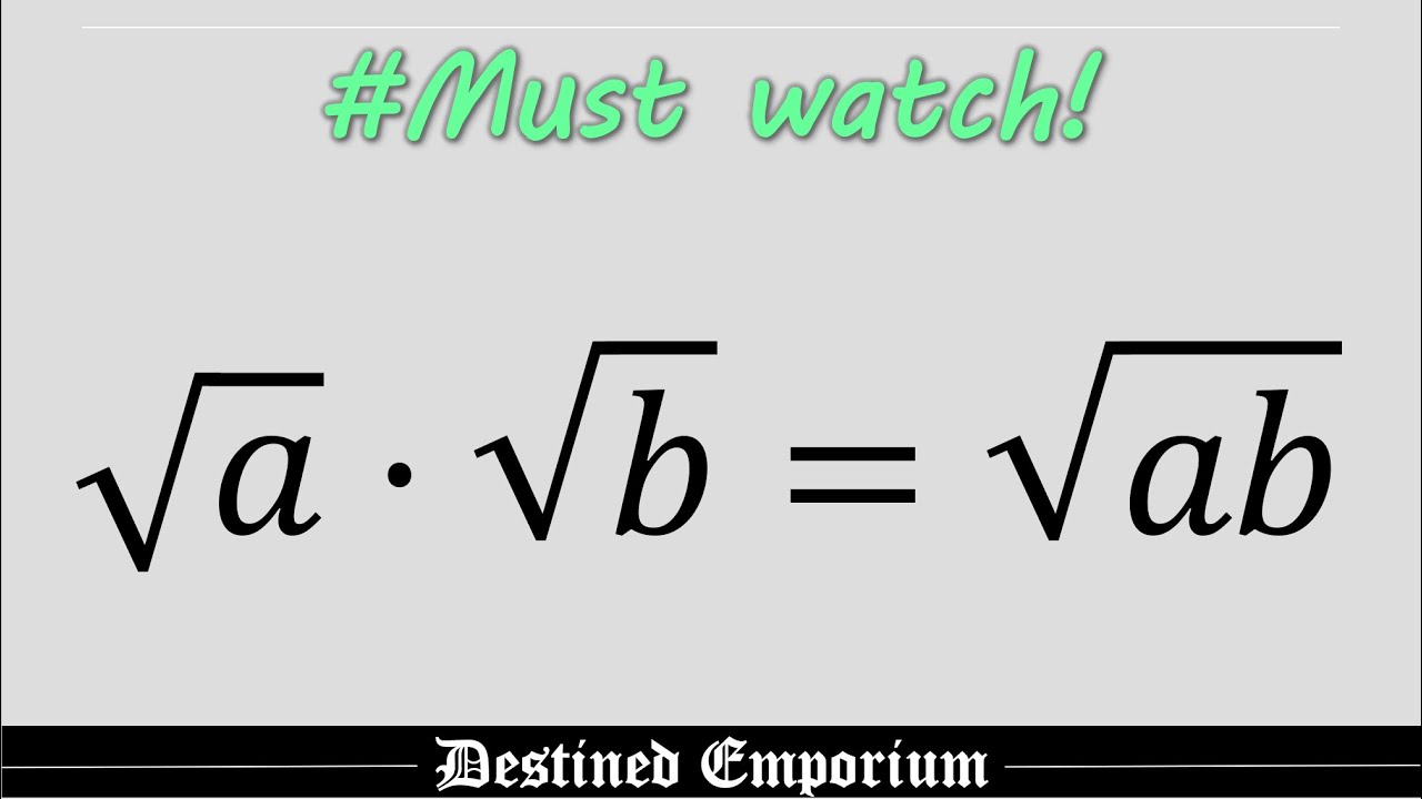 Famous Square Root Multiplication Property Proof! - YouTube