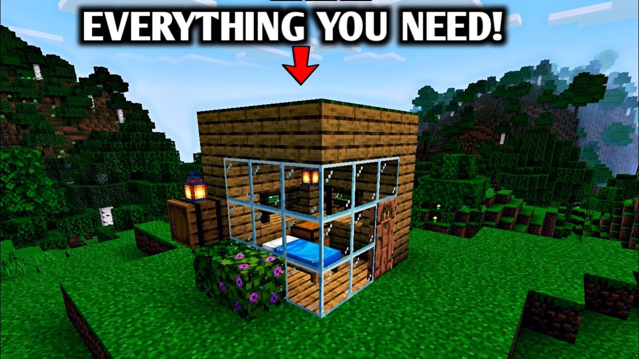 How To Build A 4x4 Easy Survival house in Minecraft 🏡 || Minecraft ...