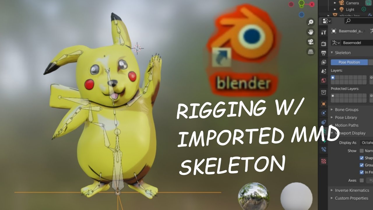 Rigging 3D model with MMD Skeleton in Blender feat Pikachu | Vin's ...