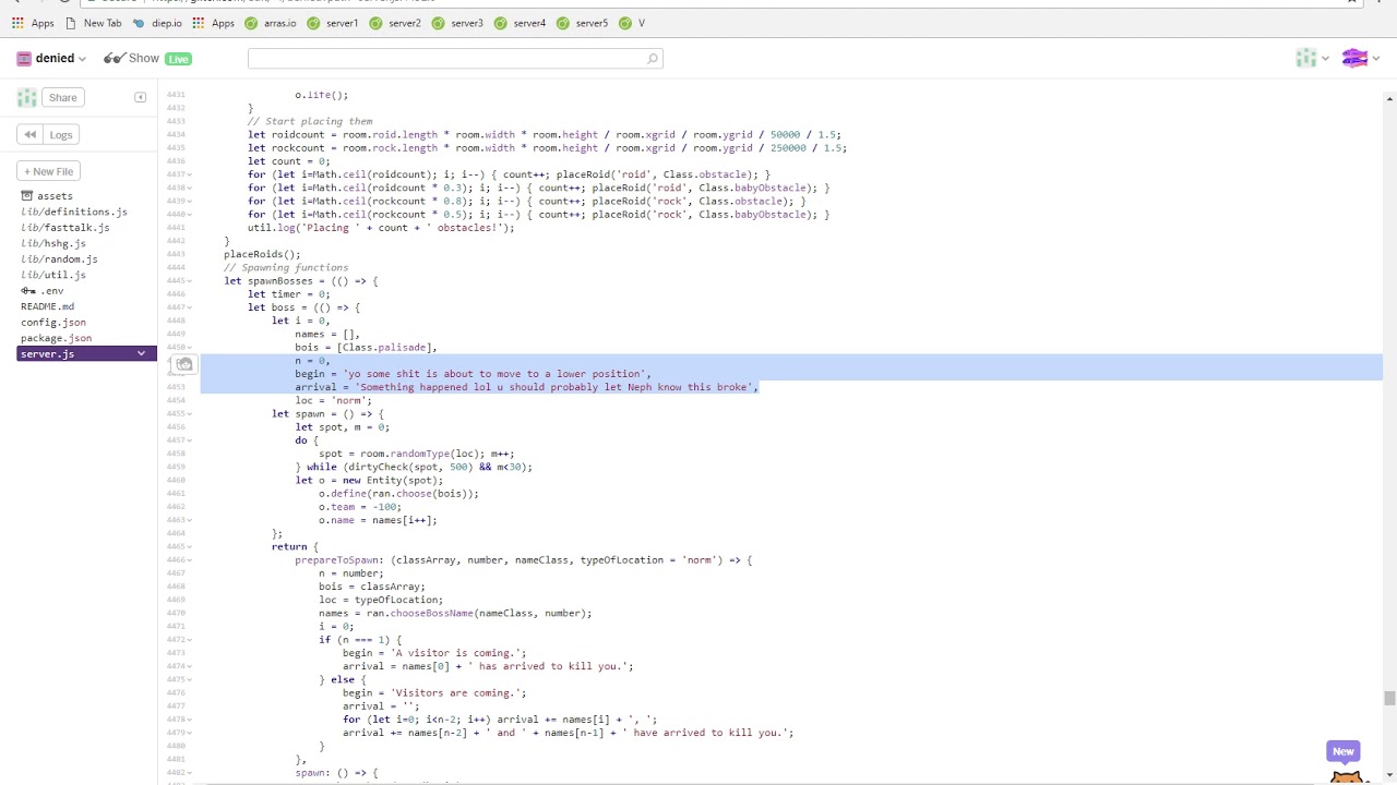 Did any1 spot this in there arras.io private server template? - YouTube