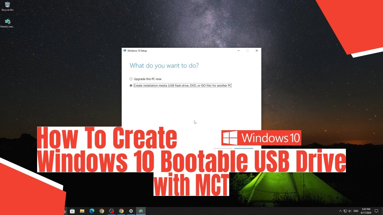 How To Create Windows 10 Bootable USB Drive with Media Creation Tool ...