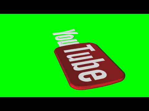 YouTube 3D Logo turns - green screen effects - free use