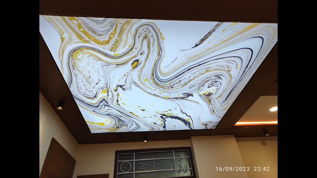 Marble Printed Stretch Ceiling Hyd #ceilingdesign #viral #ceilinglights ...