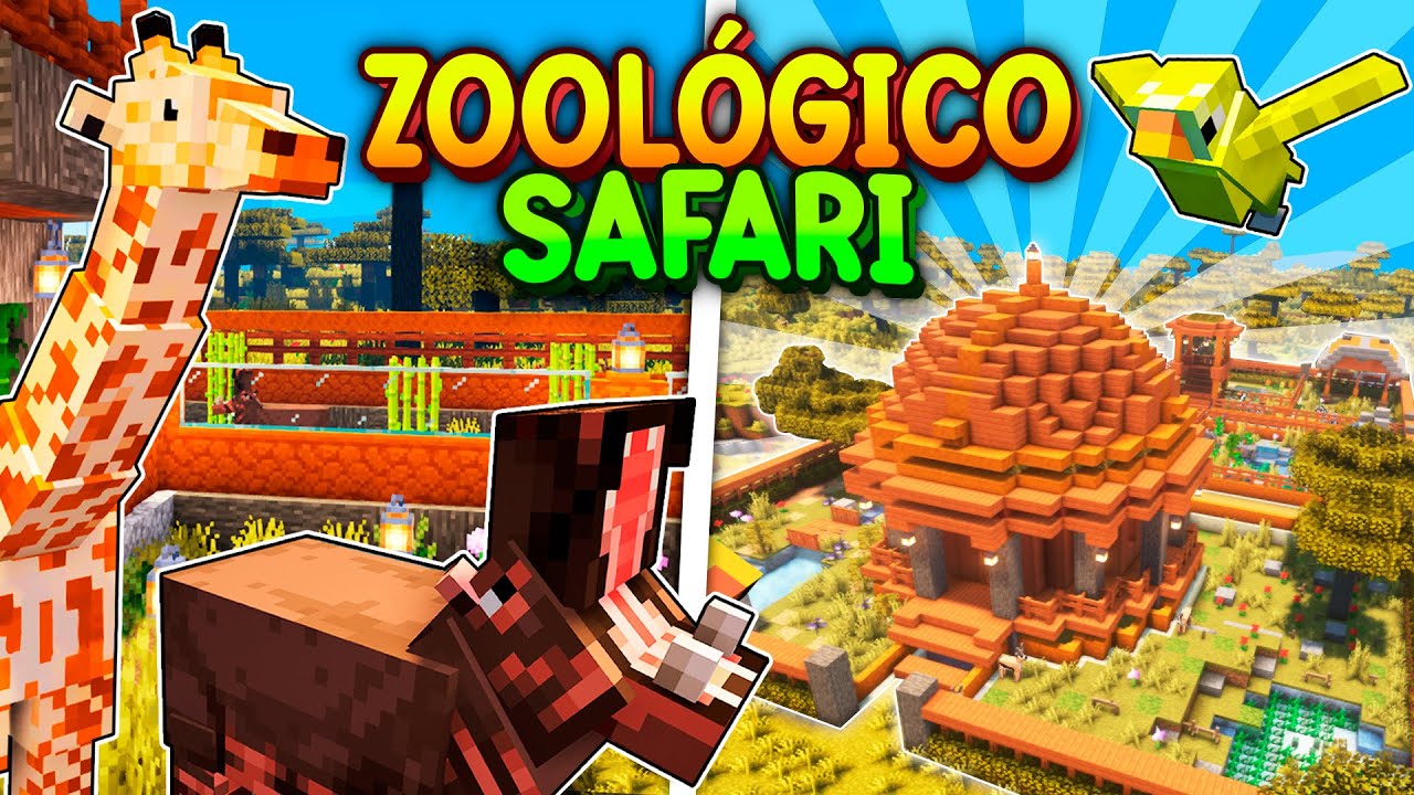 Construí un ZOOLÓGICO SAFARI con ANIMALES de la SABANA en MINECRAFT 🦁🐘 ...