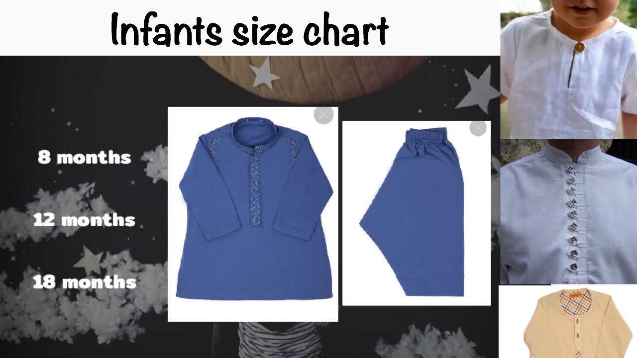Infants 👶 Size Chart / Size chart for 8 months,12 months and 18 months ...