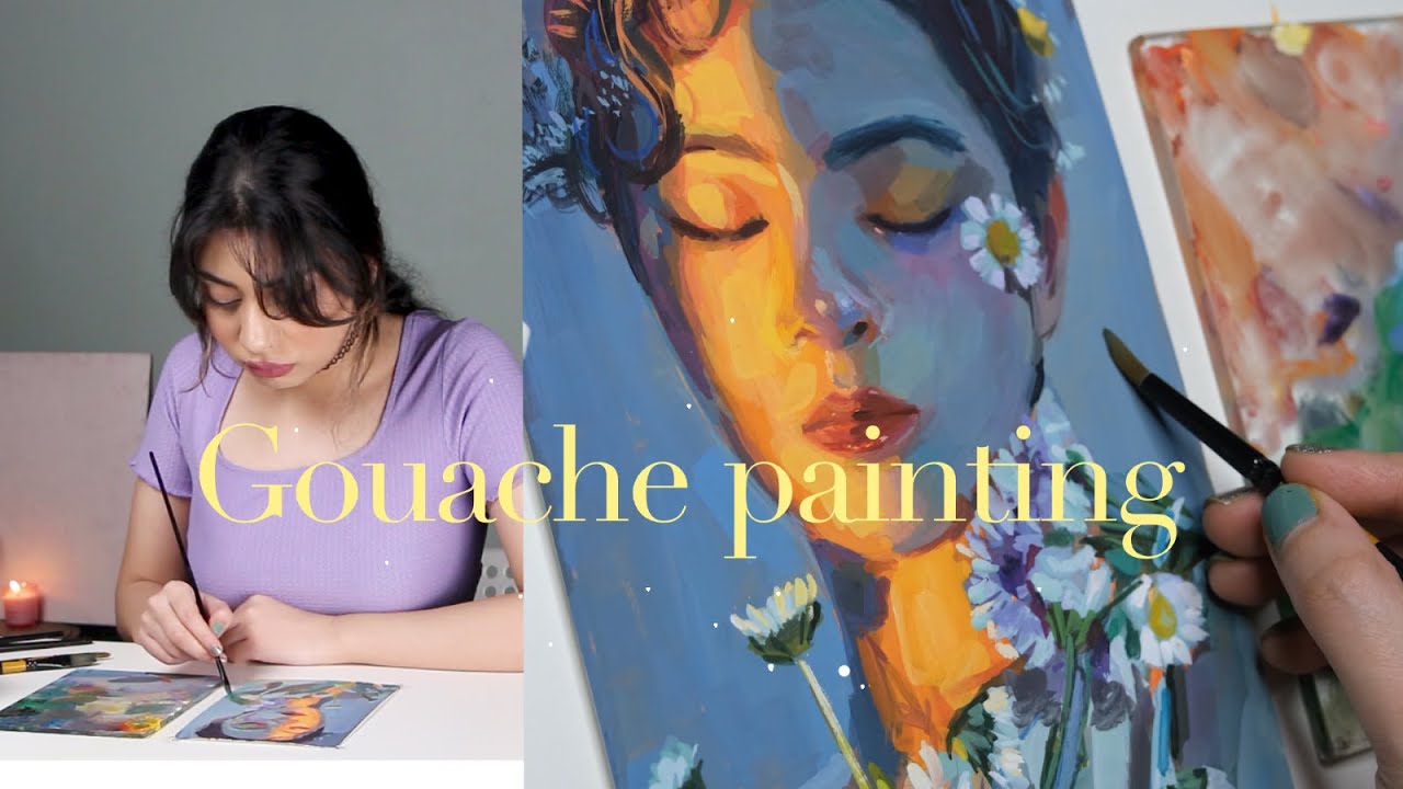 Gouache Portrait Painting | Paint with me. - YouTube