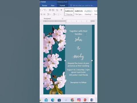 how to make an invitation card on MICROSOFT WORD.[ free template] # ...