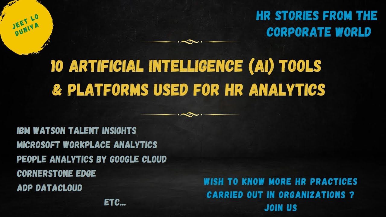Popular Artificial Intelligence (AI) Tools and Platforms used for HR Analytics - YouTube