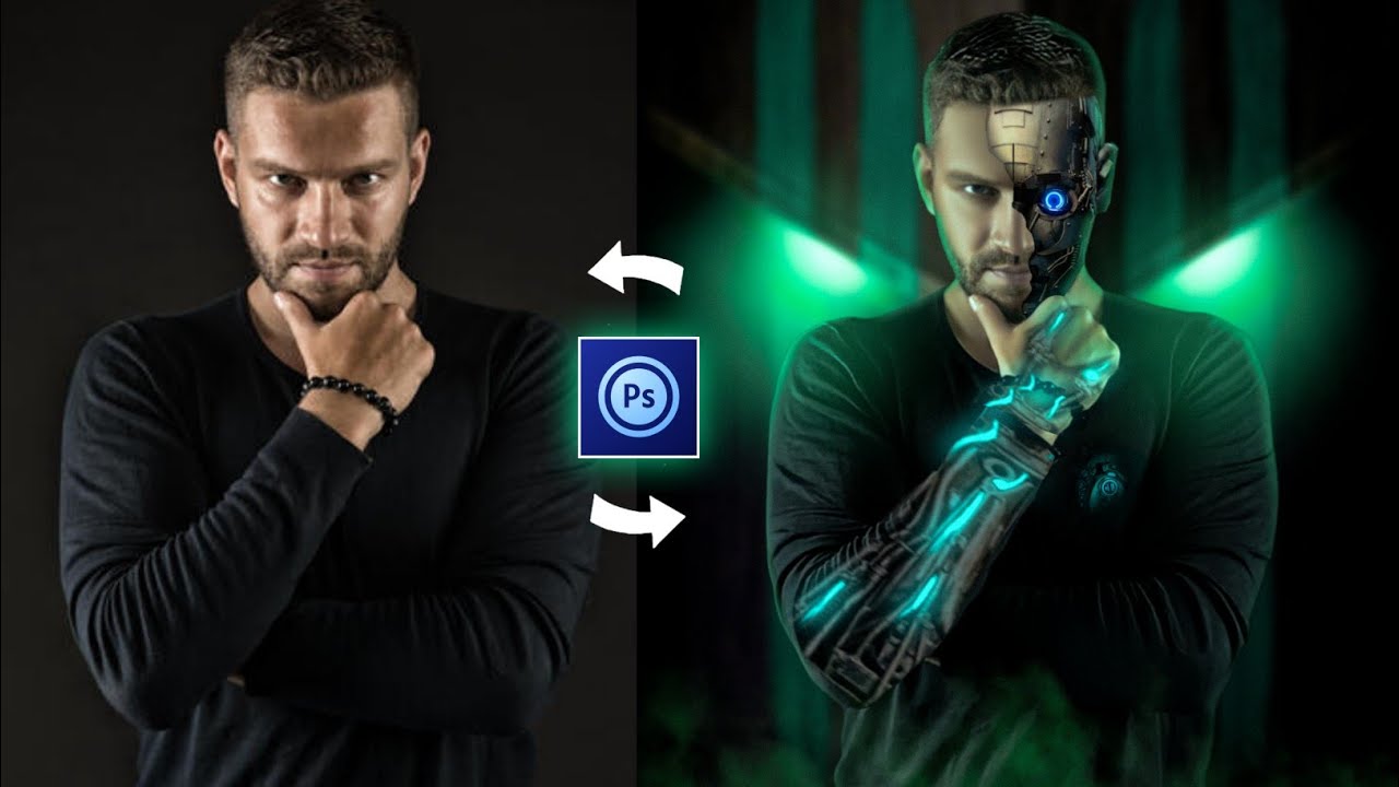 Face Robot photo editing tutorial in Photoshop cc step by step - YouTube