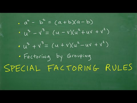 Special FACTORING Rules – REQUIRED Knowledge For ALGEBRA - YouTube