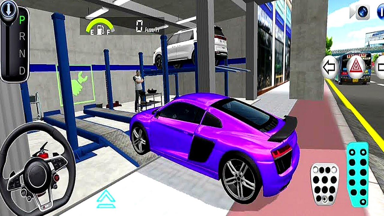 Purple Color Audi R8 Ready For Repairing 3D Driving Class Car Simulator ...
