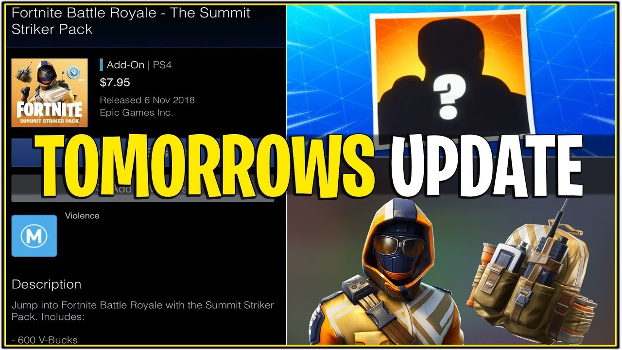 *NEW* Fortnite: TOMORROWS UPDATE! (Summit Striker Starter Pack, Hunting ...
