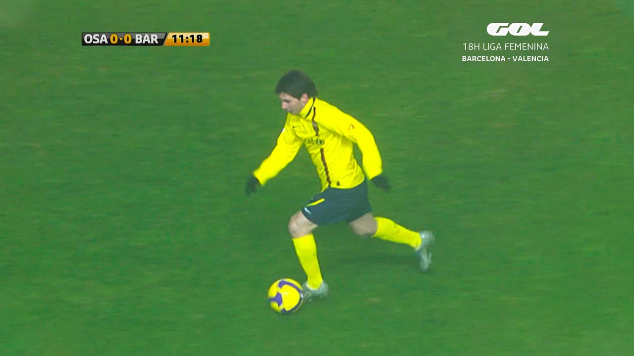 Messi Game-Winning Goal vs Osasuna (Away) 2008-09 English Commentary HD ...