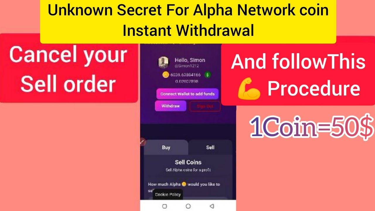 Alpha Network Coin New Update | Withdrawal 1Coin=50$ procedure | Share ...