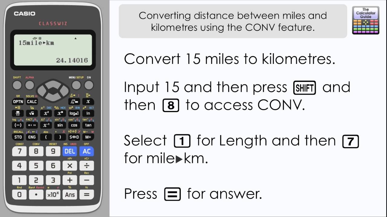 Convert Between Miles Km Kph Mph Using The CONV Conversion