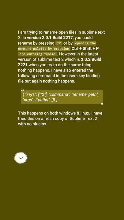 Renaming open files in sublime text 2 #shorts - YouTube