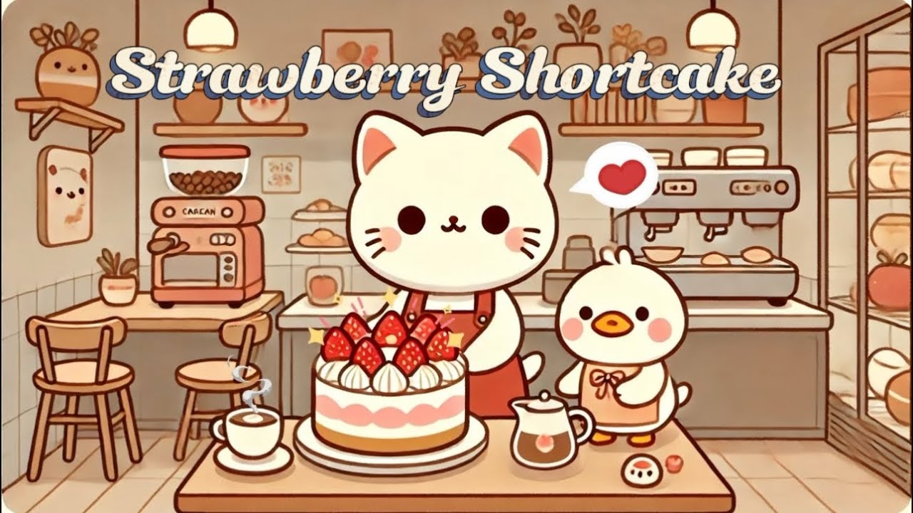Strawberry shortcake |Christmas Cafe Vibes - YouTube