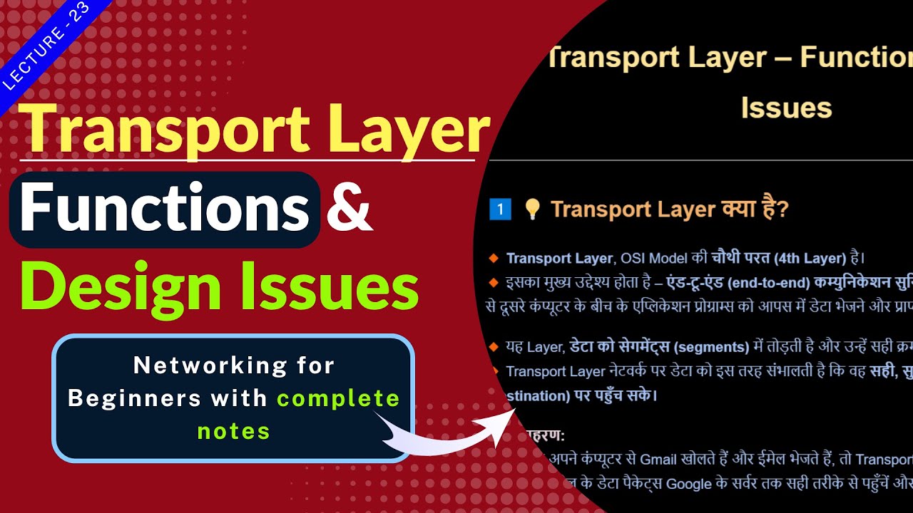 CN 23 : Transport Layer Explained: Functions, Design Issues & Protocols ...