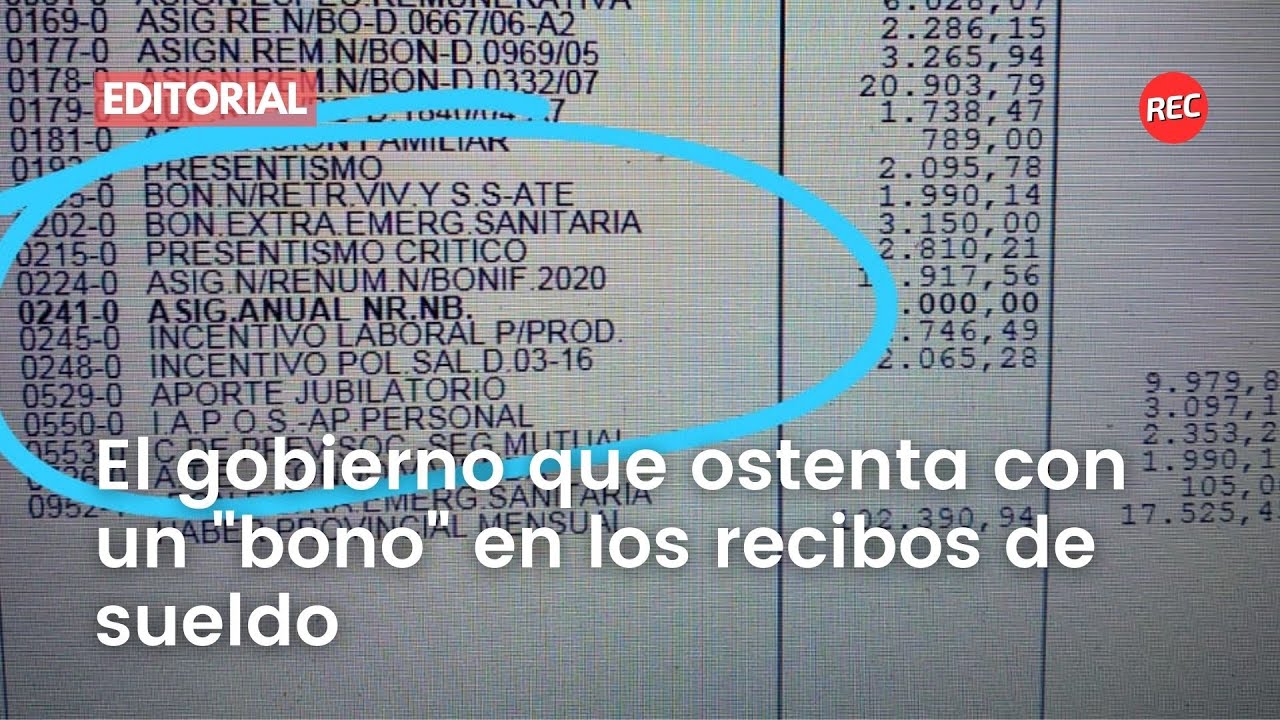 El gobierno que ostenta con un “bono” en los recibos de sueldo - YouTube