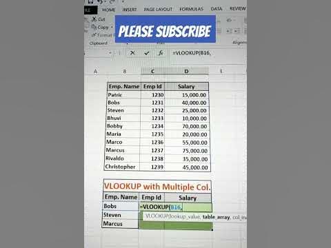 vlookup with multiple columns in excel | excel tutoring - YouTube