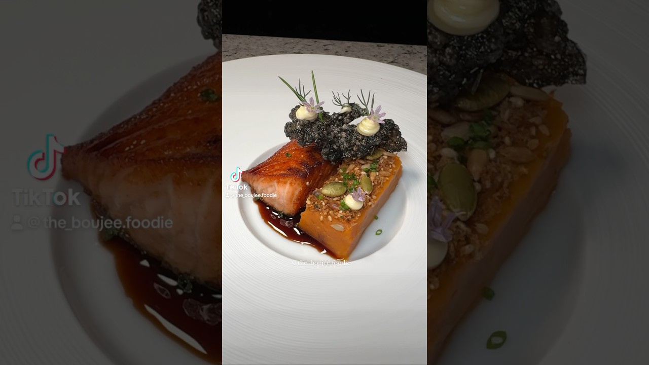 Crispy glazed salmon and squid ink chips! 🖤🎣 - YouTube