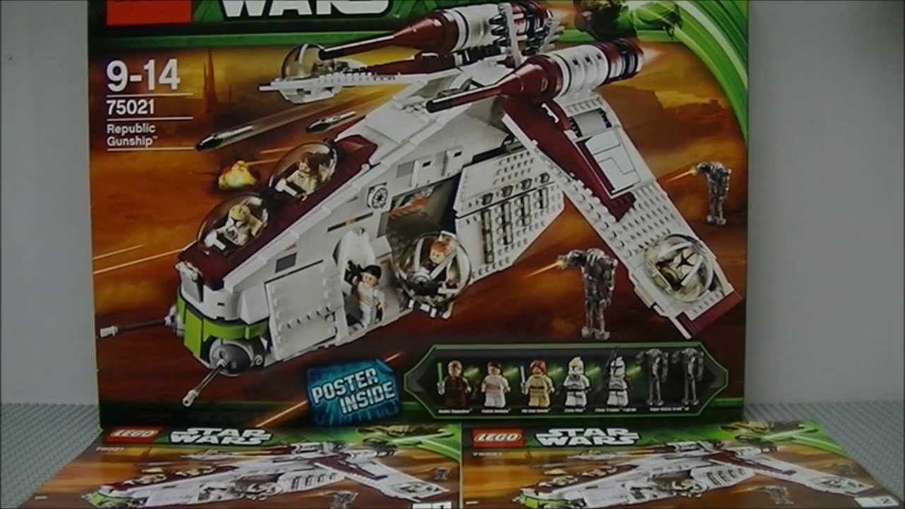 LEGO STAR WARS REPUBLIC GUNSHIP 75021 REVIEW NEW 2013 - YouTube