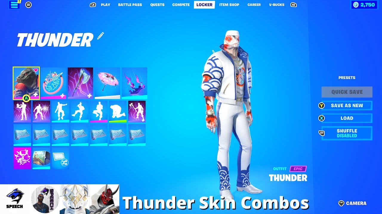 Thunder Skin Combos (Fortnite Battle Royale) - YouTube