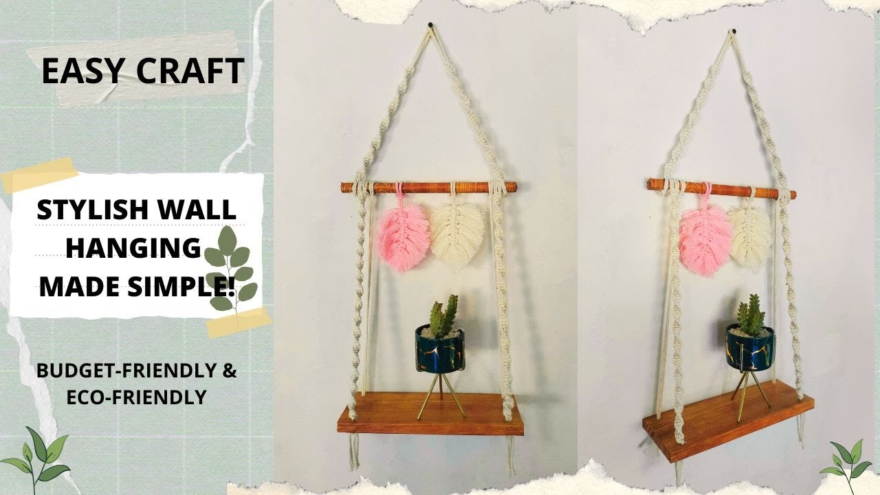 Easy DIY Cardboard and Macrame Hanging Shelf for Stylish Home ...