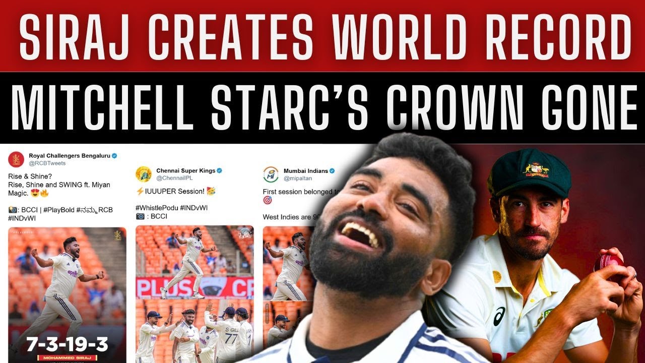 Mohammed Siraj Creates World Record Overtakes Mitchell Starc to create ...